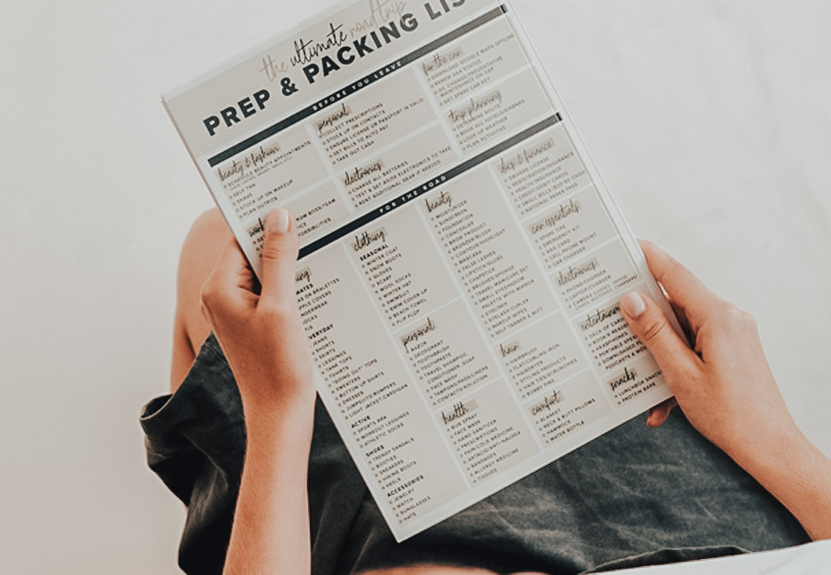 Printable Trip Pack List Packing List For Travel Road Weekend Trip